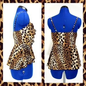 Cheeky | Tops | New Sexy Leopard Print Lace Front Spaghetti Strap ...